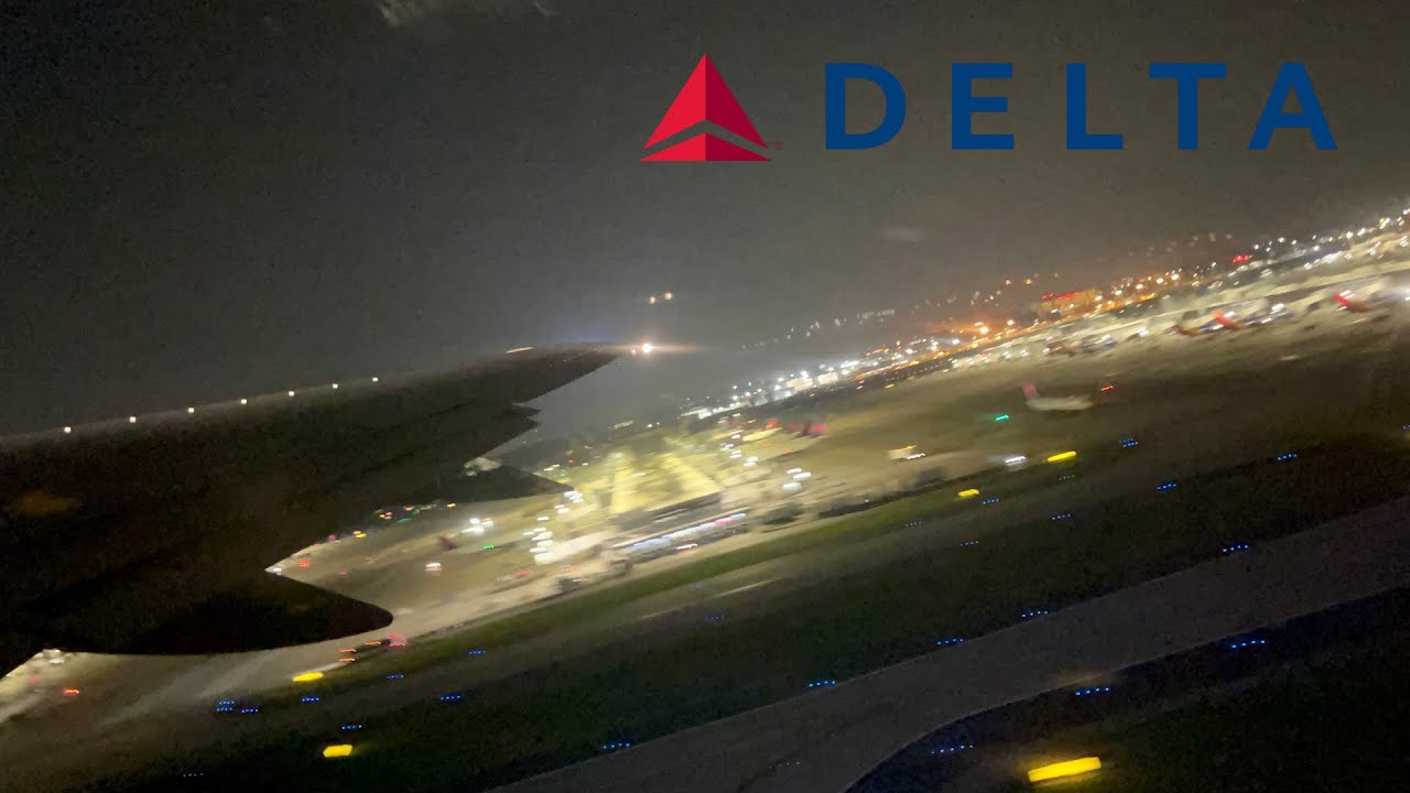 Delta Air Lines 757-200 late evening takeoff from Atlanta (ATL) - YouTube