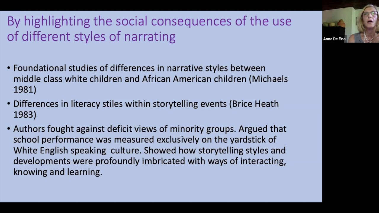 Narrative Analysis & Social Justice: Dr. Anna De Fina (Georgetown ...