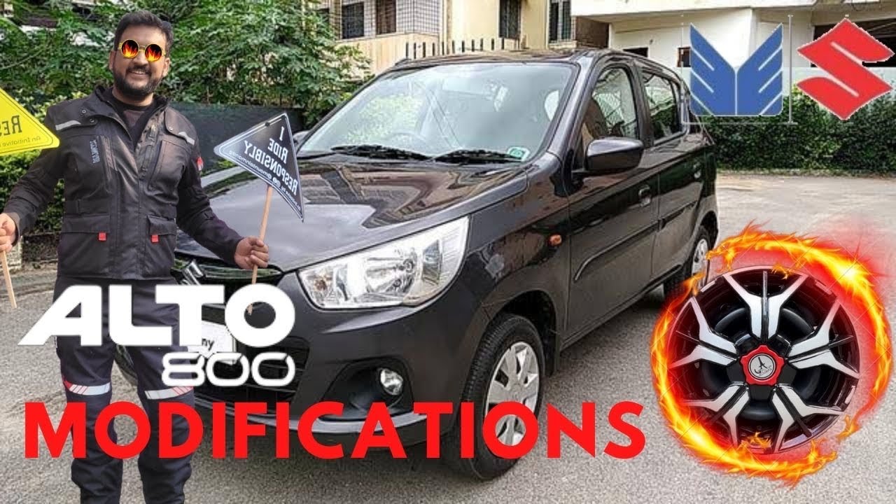 Alto 800 Modification | Touch LED Screen | Wheel Caps | Rear Camera ...