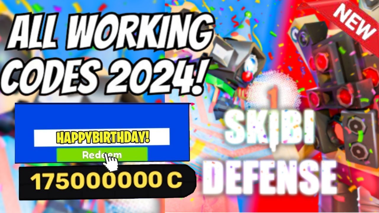 ALL ⚠️ NEW WORKING CODES 2024 | SKIBI DEFENSE CODES | ROBLOX SKIBI ...