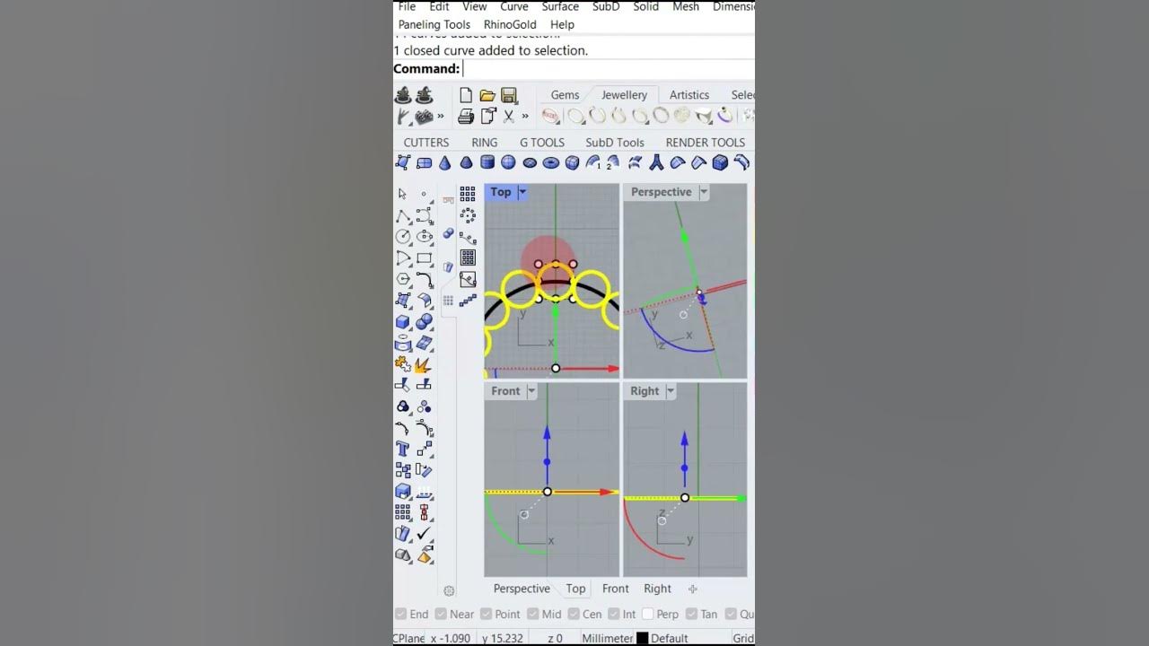 using curves in rhino | array polar command | rhino tutorial |@ 3dingg with creative world - YouTube