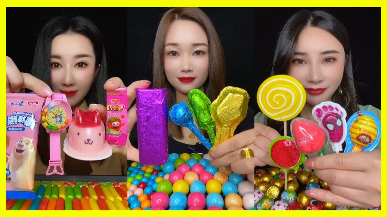 ASMR MUKBANG | Satisfying Amazing Water, Sweet Candy Snacks p4 🍭🍫🍬# ...