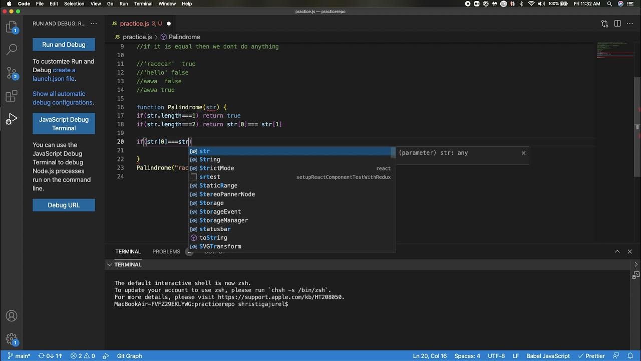 isPalindrome using recursive method in Javascript #isPalindrome #Palindrome #javascript - YouTube