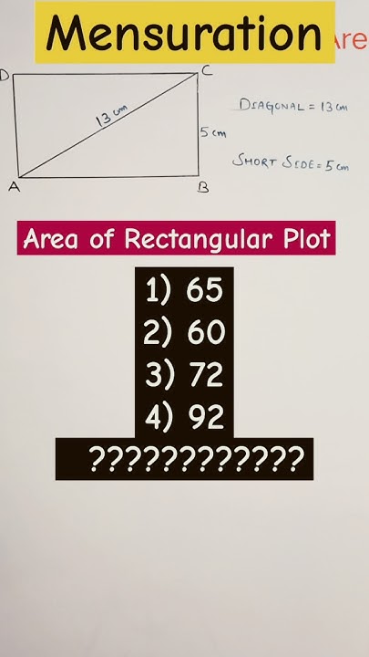 Find the area of Rectangle if Diagonal and one side is given ll ...