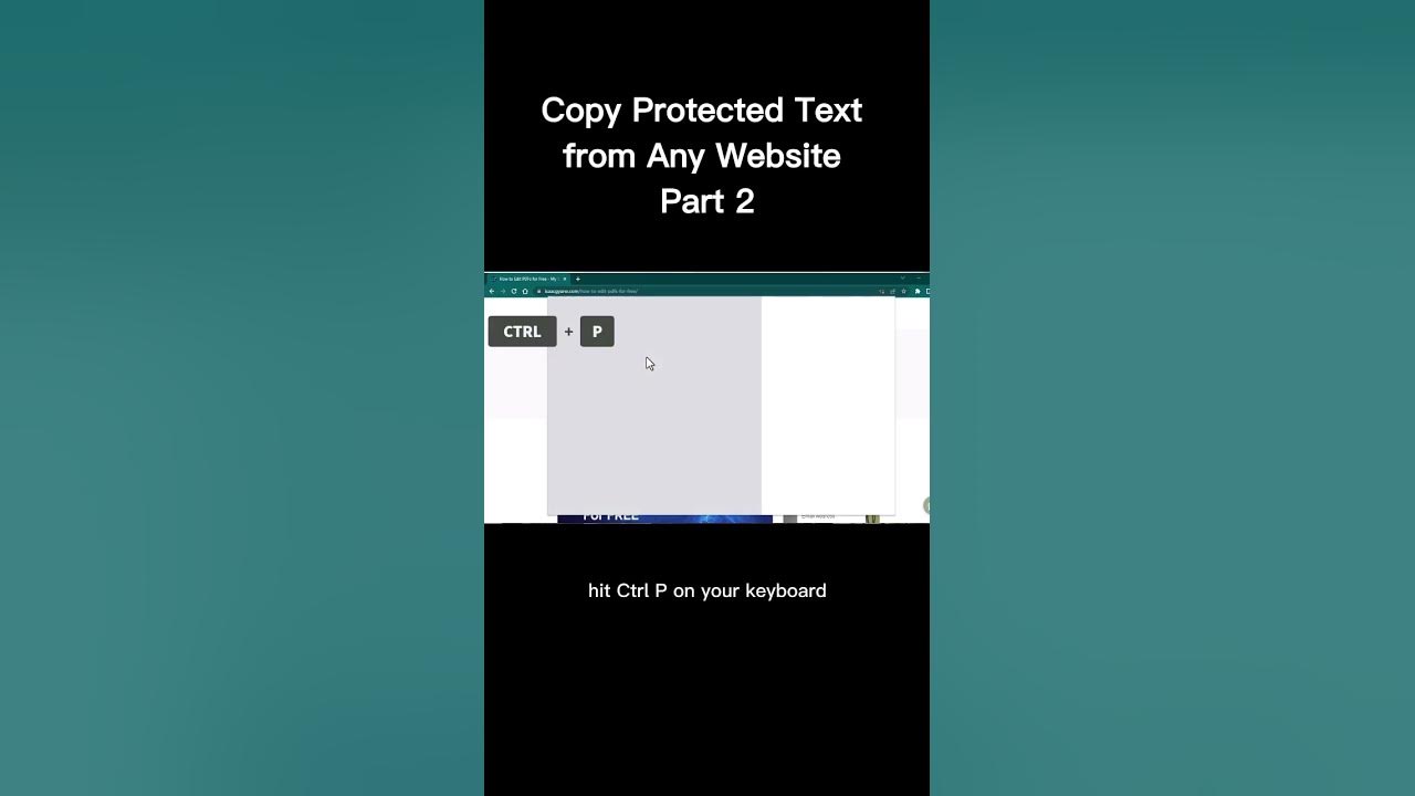 Copy Protected Text from any Website - Part 2 - YouTube