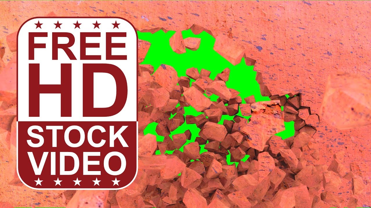 Free Stock Videos – wall explode on green screen 3D animation with slow motion effect - YouTube
