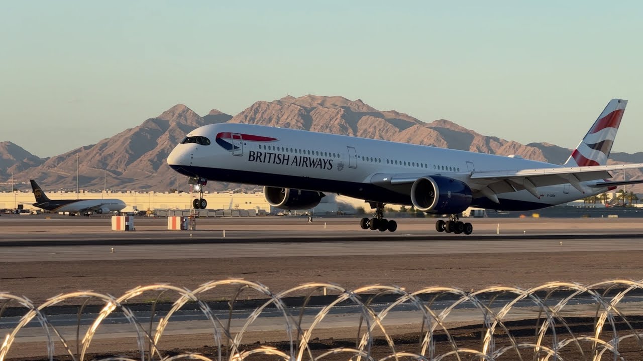 British Airways Airbus A350-1041 lands at Las Vegas | G-XWBN - YouTube