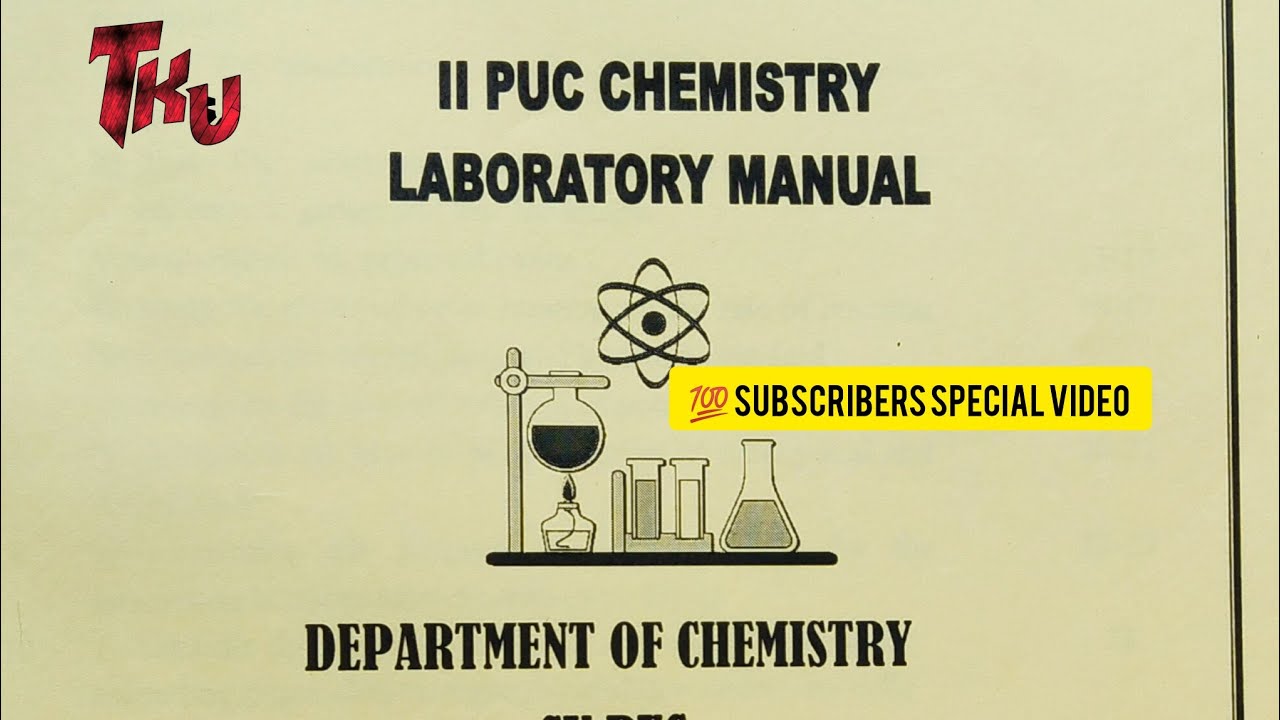 2nd puc chemistry lab manual 2024 - YouTube