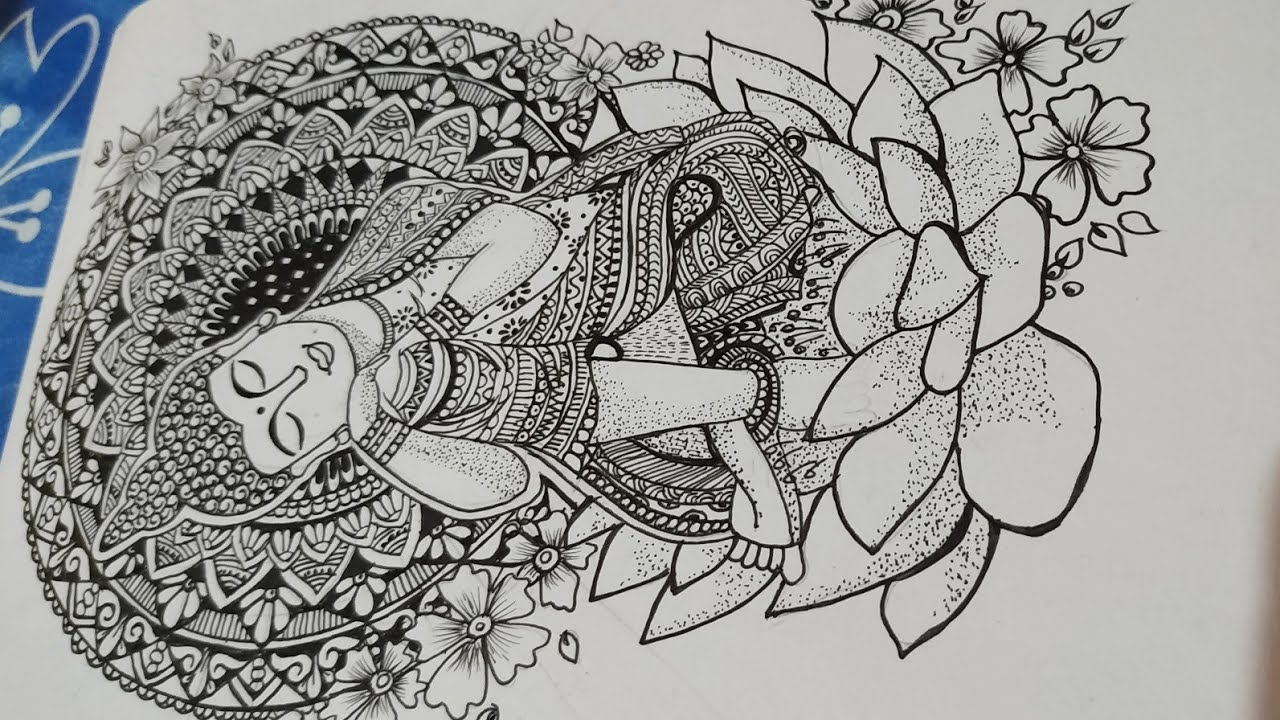 buddha drawing/ how to draw Mandala for beginners/ Buddha Mandala/ step ...