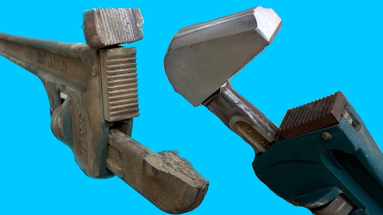 The craftsmanship of an old broken pipe wrench made into usable new ...