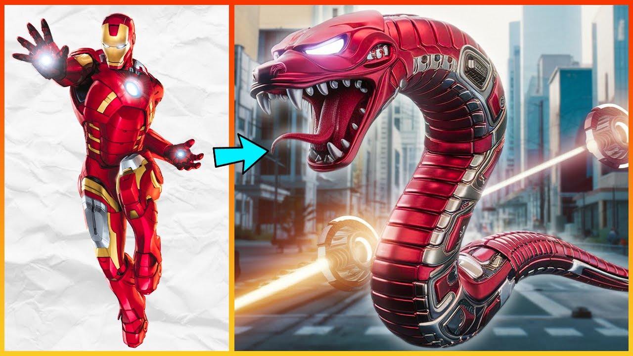 AVENGERS But Venomous Cobras 🐍: Marvel & DC Heroes Slither into Battle ...