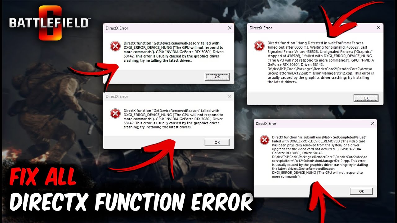 Battlefield 6: Fix All DirectX Function Errors | DXGI, Device Hung & Device Removed Crashes ...