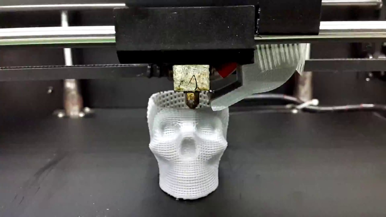3D Printing - Skull - 1.75mm PLA Filament Light Grey - YouTube