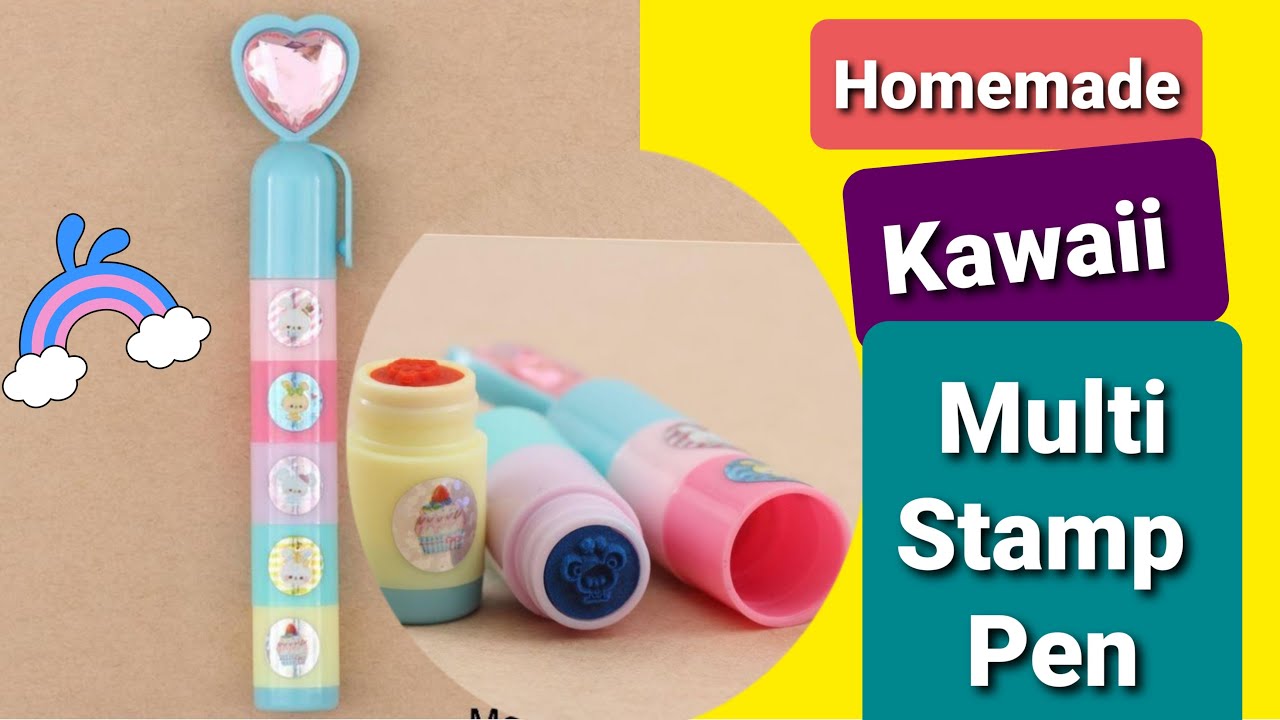 DIY Kawaii Multi Stamp Pen / How to make multi stamp pen at home / diy ...