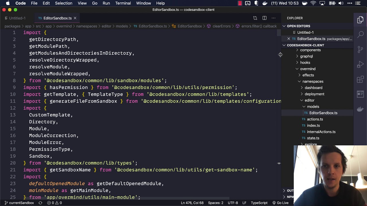 Codesandbox and Overmind: An example of using a class instance - YouTube