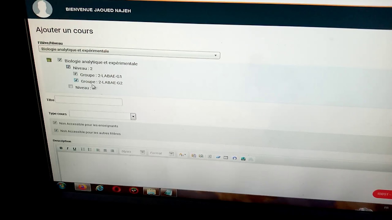 Ajout d'un cours sur site isbst - YouTube