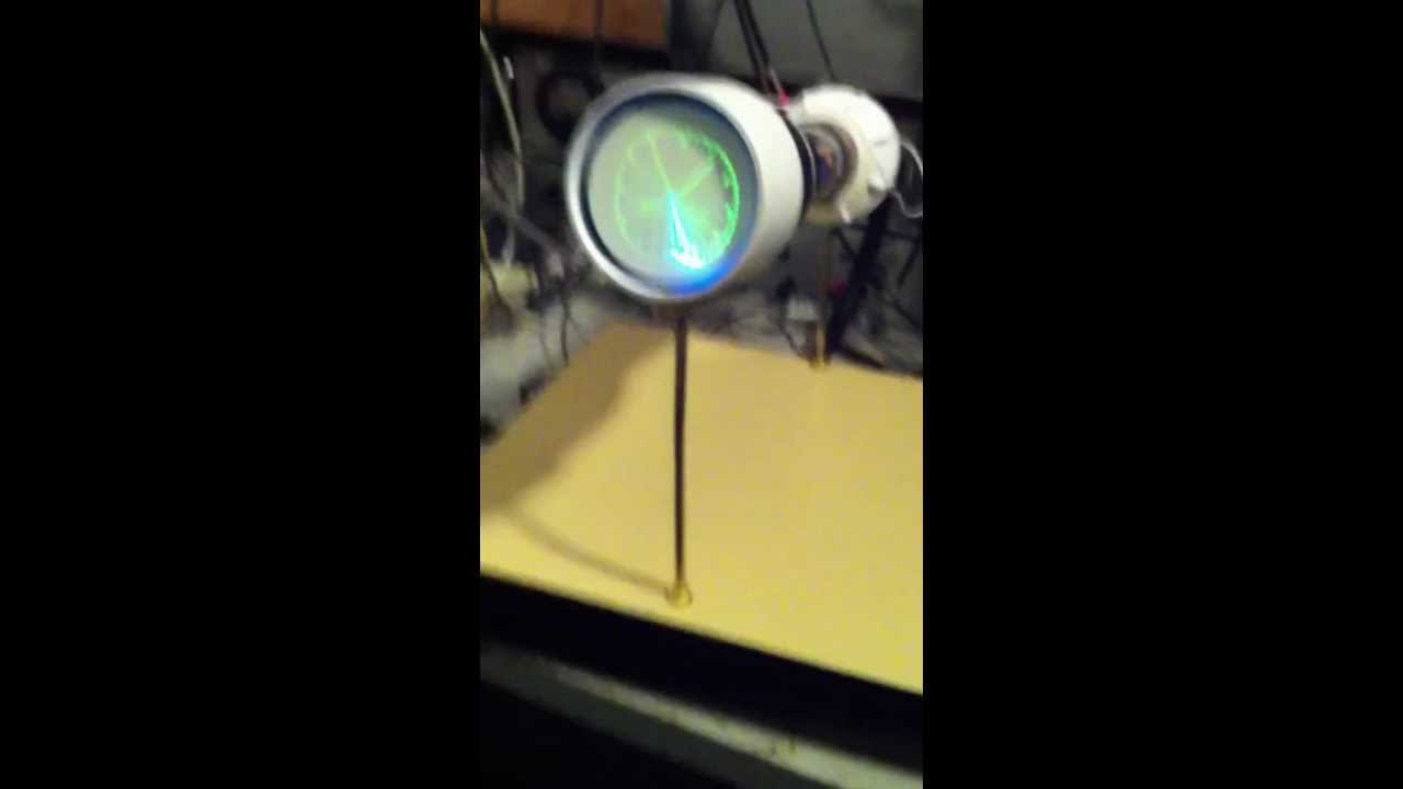 Cathode Ray Tube PPI radar style clock - YouTube