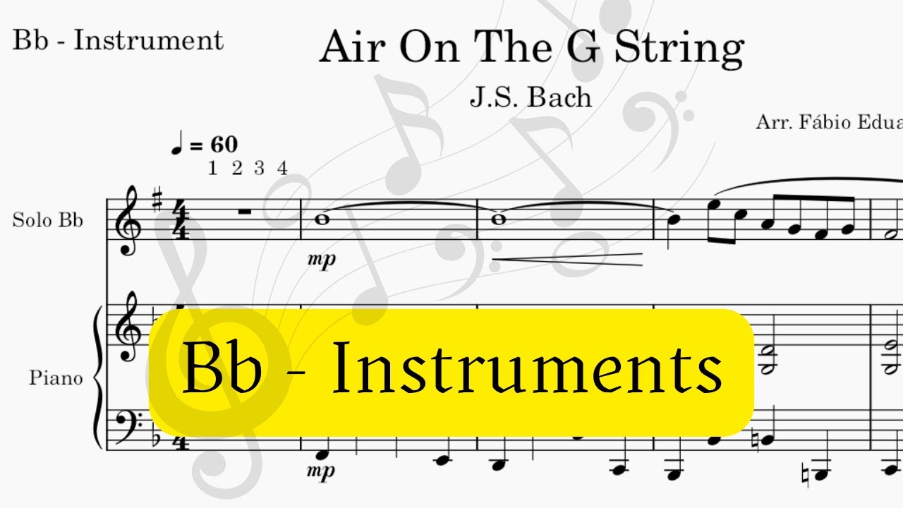Air G String - Free Backing Track - Playback and Sheet Music - Easy ...