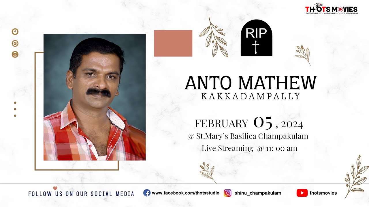 Funeral Service : ANTO MATHEW - YouTube
