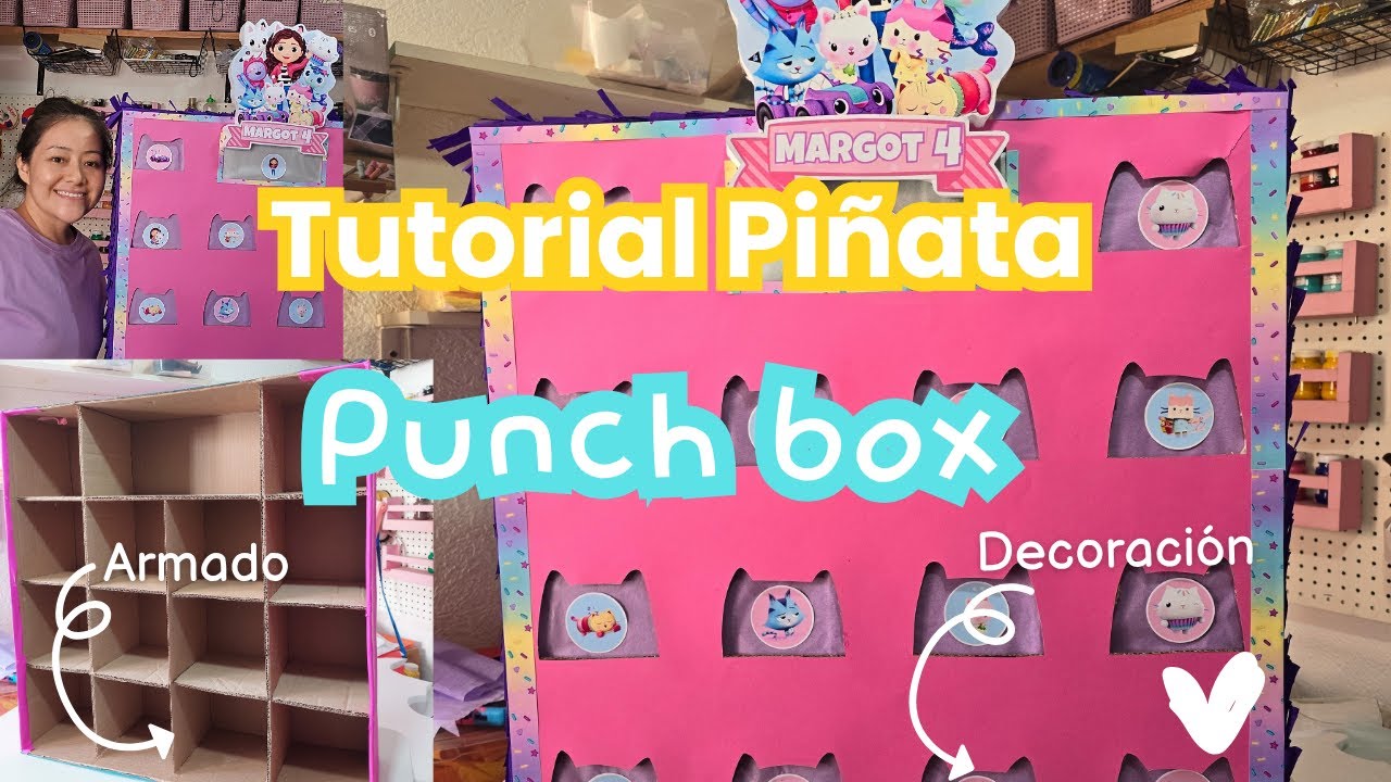 Cómo hacer una piñata piñata punch box | Estructura y decoración - YouTube