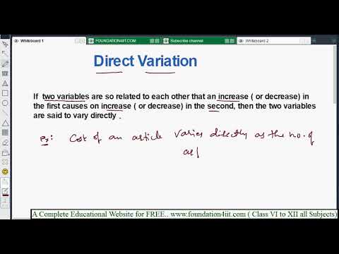 Direct variation || Class 8 Maths ICSE || - YouTube
