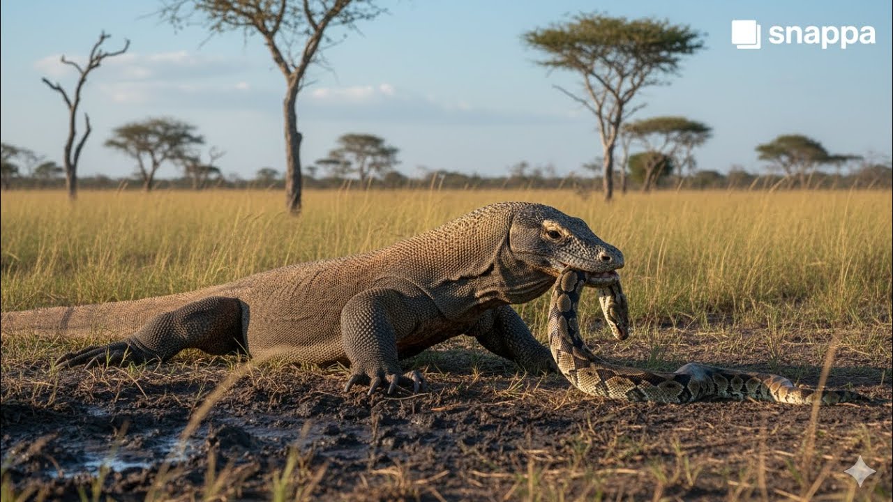 Komodo Dragon vs Giant Python | Epic Jungle Survival Battle - YouTube