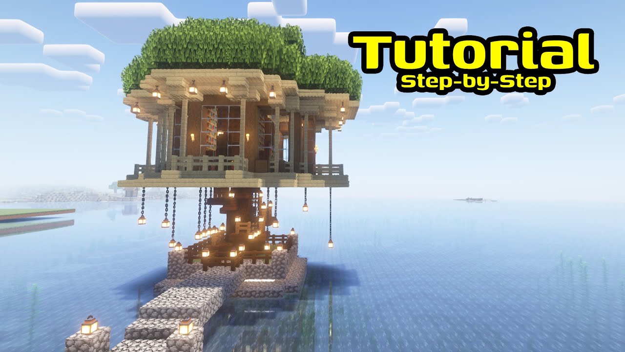 Minecraft Treehouse Over Water | Cozy Survival Build Tutorial # ...