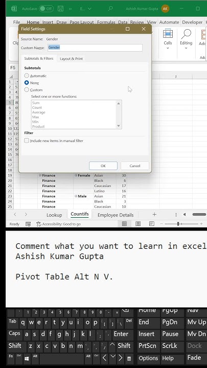 Pivot Managing I Repeating data I Subtotal - YouTube