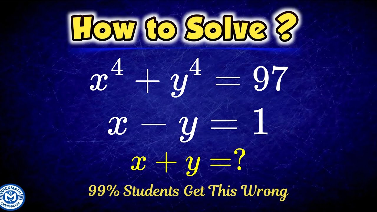 A Challenging Olympiad Math Algebra Equations | Tricky Problem - YouTube