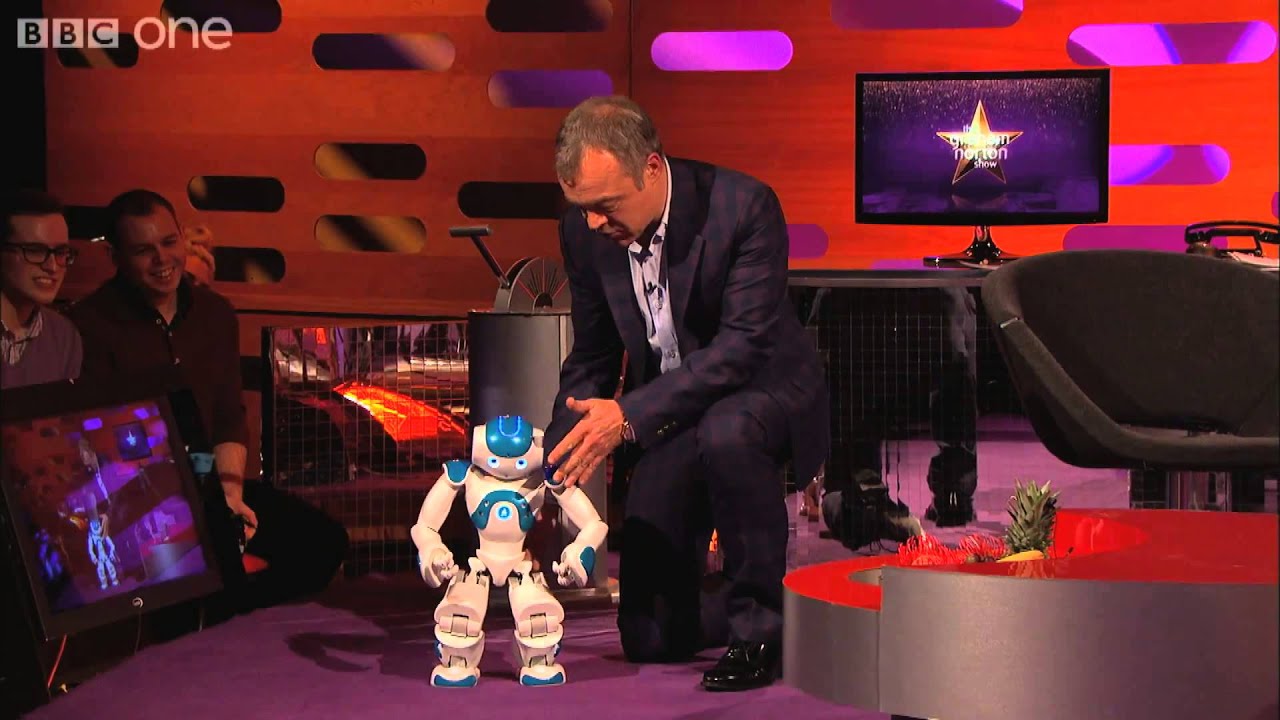 Graham plays with a toy robot The Graham Norton Show Episode 15 BBC One ...