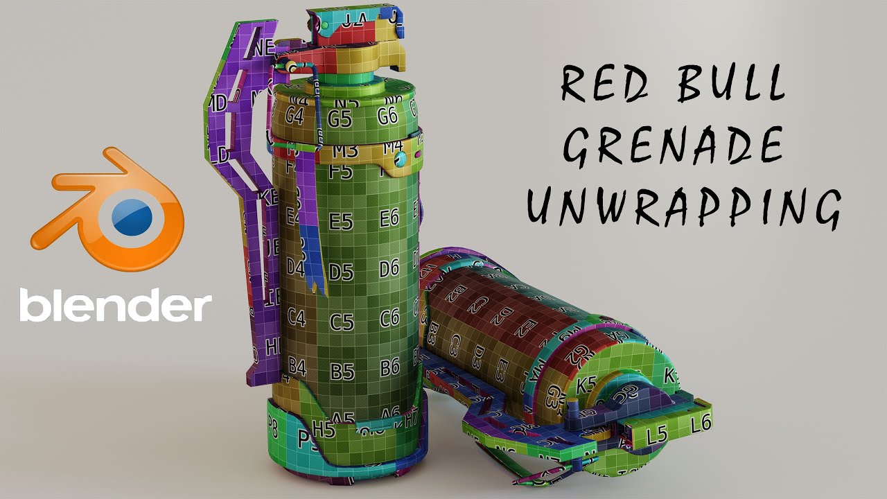 Red Bull Grenade Blender UV Unwrapping #blendertutorial #blender # ...