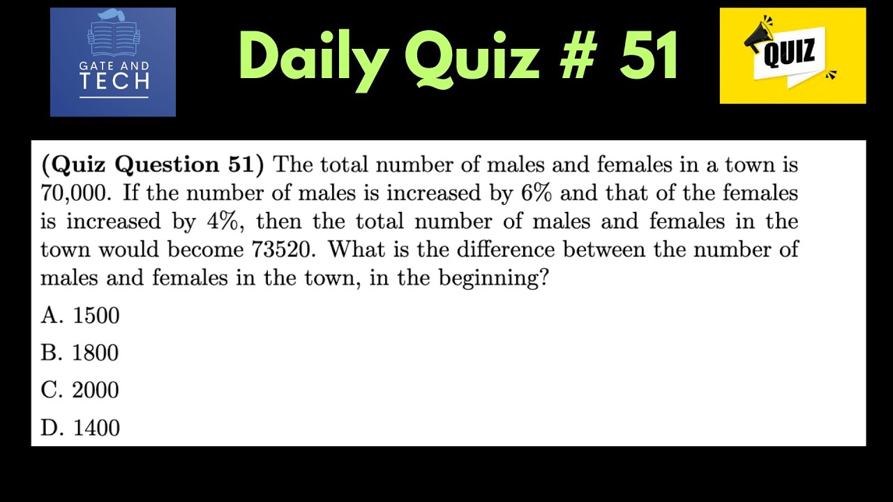 Daily Aptitude Quiz Challenge: Day 51 ⚡💡⚡ - YouTube