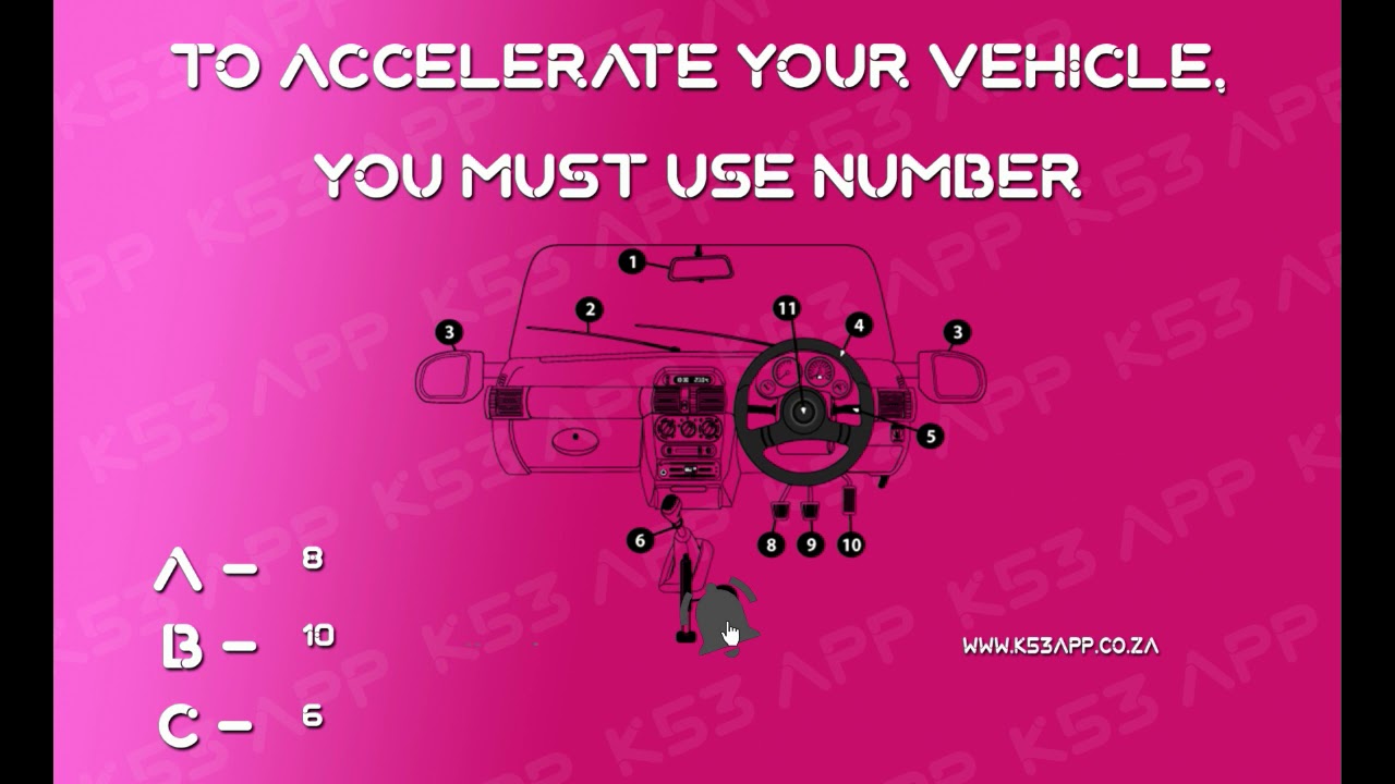 To accelerate your vehicle you must use number | k53 learners test ...