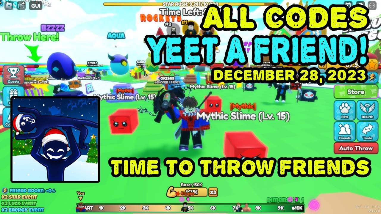All Codes Active Yeet A Friend Roblox, December 28, 2023, Feel Throw a ...