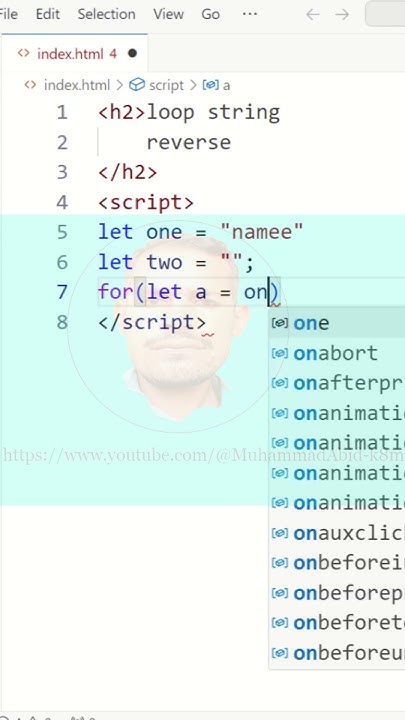 JavaScript Tutorial for Beginners / JavaScript learn / reverse string loop tag - YouTube