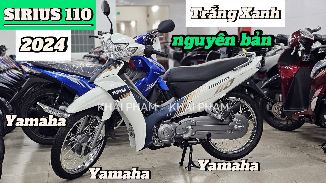 Cận cảnh Yamaha SIRIUS 110 2024 màu Trắng xanh căm đùm nguyên bản + giá ...