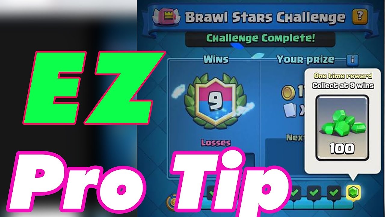 9 Wins PRo Tips For Brawl Stars Challenge - CLash Royale - YouTube