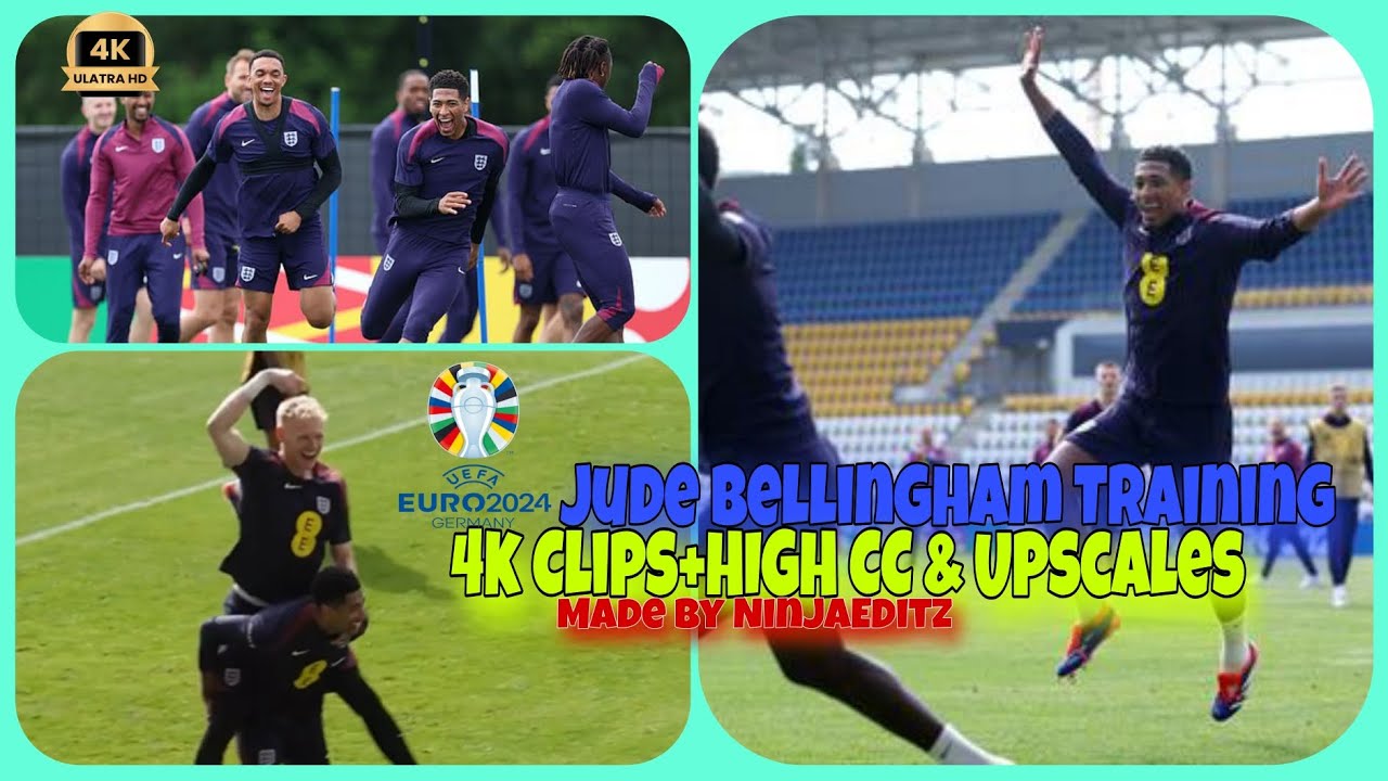 Jude Bellingham Training With Team • Rare 4k Clips • HIGH CC+Upscales ...
