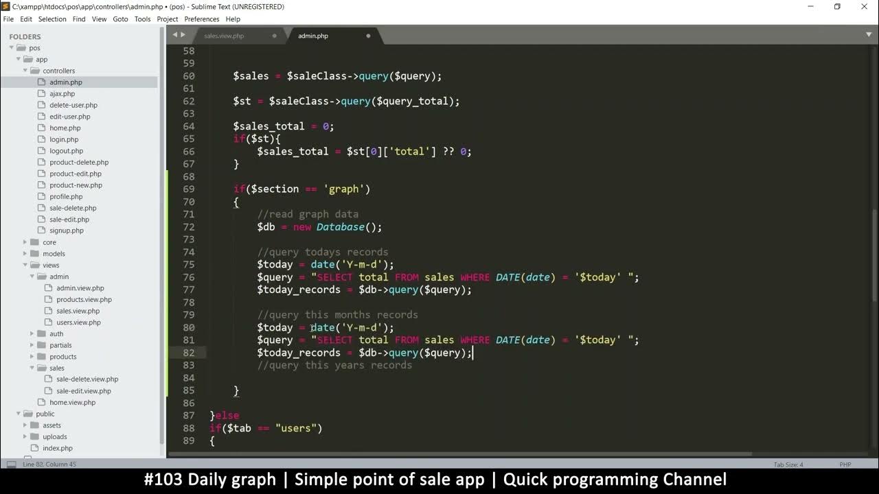 #103 Daily Graph | Simple point of sale app in php & javascript | Quick programming tutorial ...
