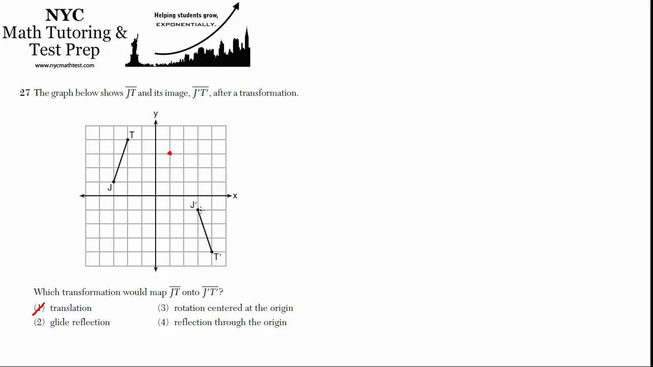 Geometry Regents June2012 #27 - Transformations: Glide Reflection - YouTube