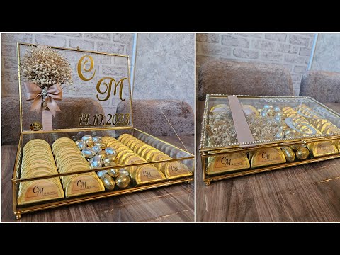 Nişan və həri qutusu | Şüşə səbətin bəzədilməsi