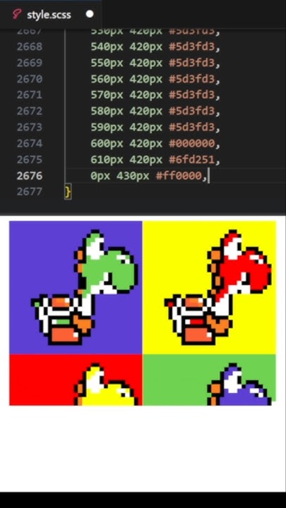 Yoshi em pixel art feito com CSS #mario #supermario #nintendo #css # ...