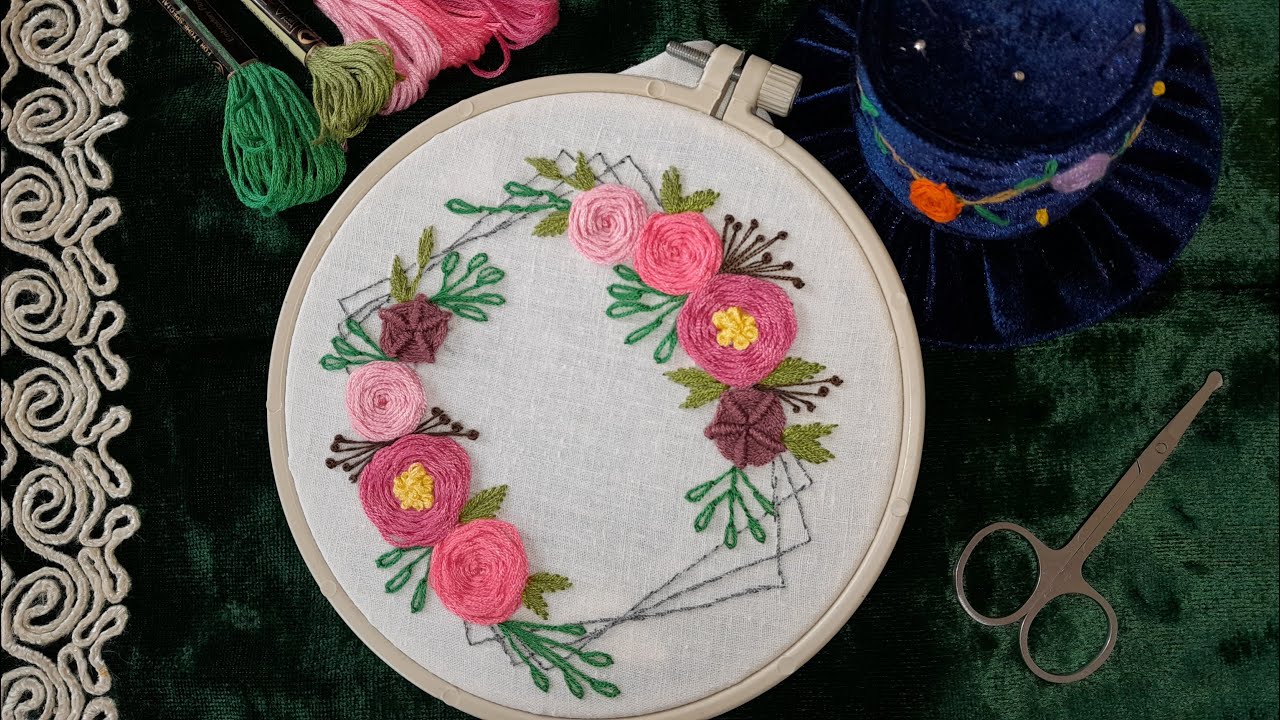 Spider web rose embroidery/spider web rose stitch - YouTube