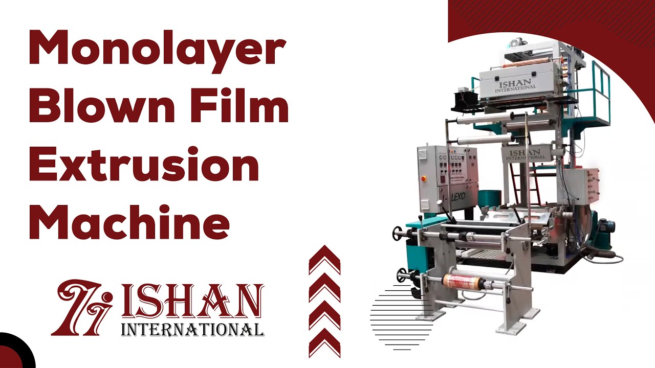 Monolayer Blown Film Extrusion Machine with single color online printing unit - YouTube