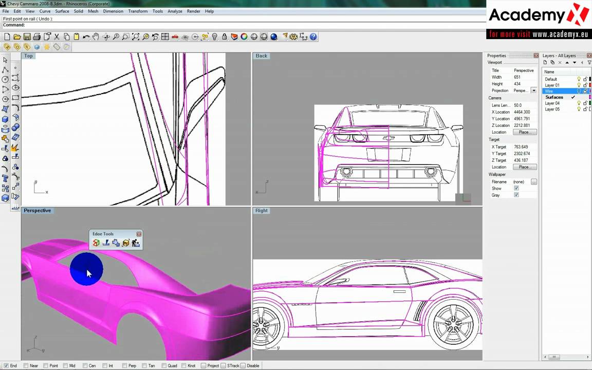 Mc Neel Rhinoceros Car modeling tutorial part 28 - YouTube