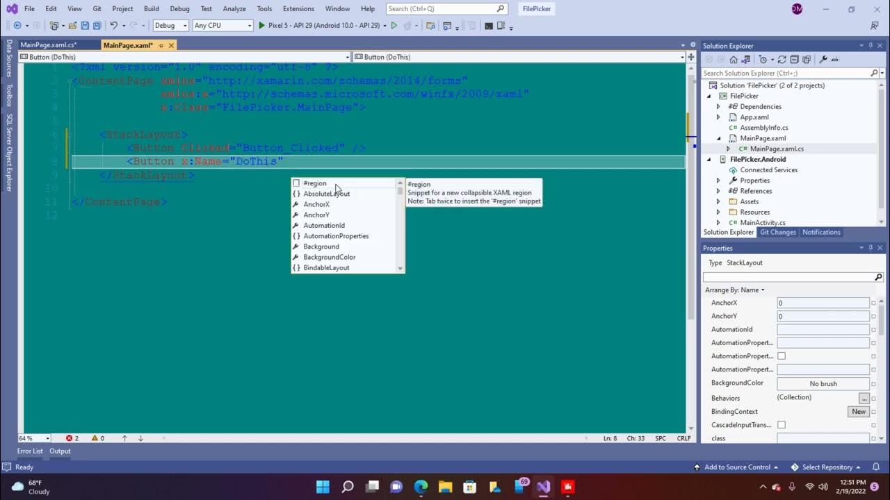 Xamarin Forms custom name event handler - YouTube