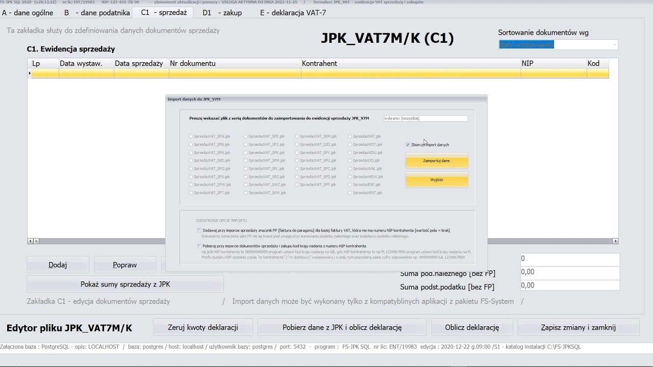 FS-JPK SQL - generowanie pliku JPK_V7M/K - wydruk zawartości pliku - FlySoft.pl ...