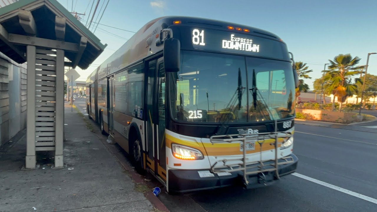 Thebus Honolulu Bus' 887 New Flyer XD60 Route 81 Express! Downtown ...