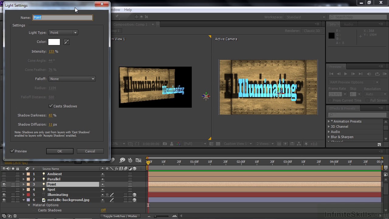 after effect tutorials Introducing Light Types, Properties And Settings ...