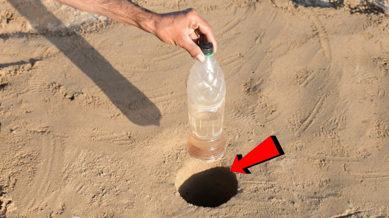 Experiment: Calcium Carbite And Water Underground - YouTube